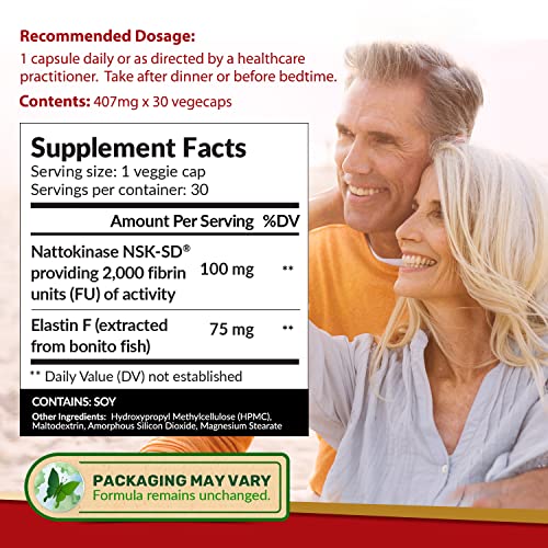 LABO Nutrition VesseCLEAR EX + NeuroREGAIN: Nattokinase NSK-SD, Elastin F for Clean & Flexible Blood Vessel, Cardiovascular & Circulation Support, Scallop-derived PLASMALOGEN for Brain Deterioration