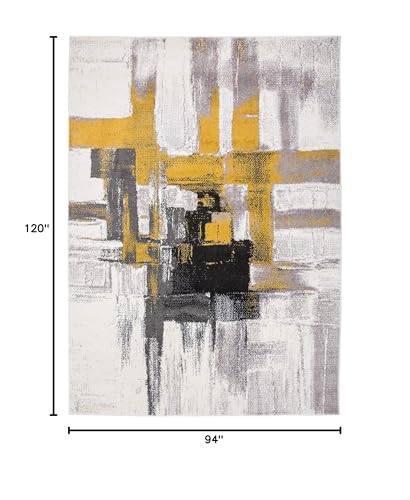 Rugshop Contemporary Modern Abstract Area Rug 7' 10" x 10' Gold