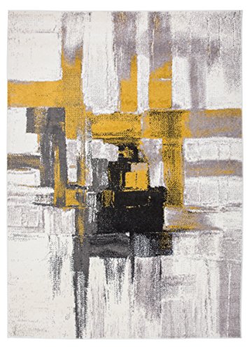 Rugshop Contemporary Modern Abstract Area Rug 7' 10" x 10' Gold
