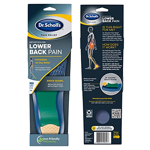 Dr. Scholl's LOWER BACK Pain Relief Orthotics // Clinically Proven Immediate and All-Day Relief of Lower Back Pain (for Men's 8-14, also available for Women's 6-10)