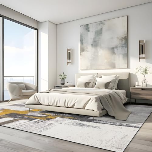 Rugshop Contemporary Modern Abstract Area Rug 7' 10" x 10' Gold