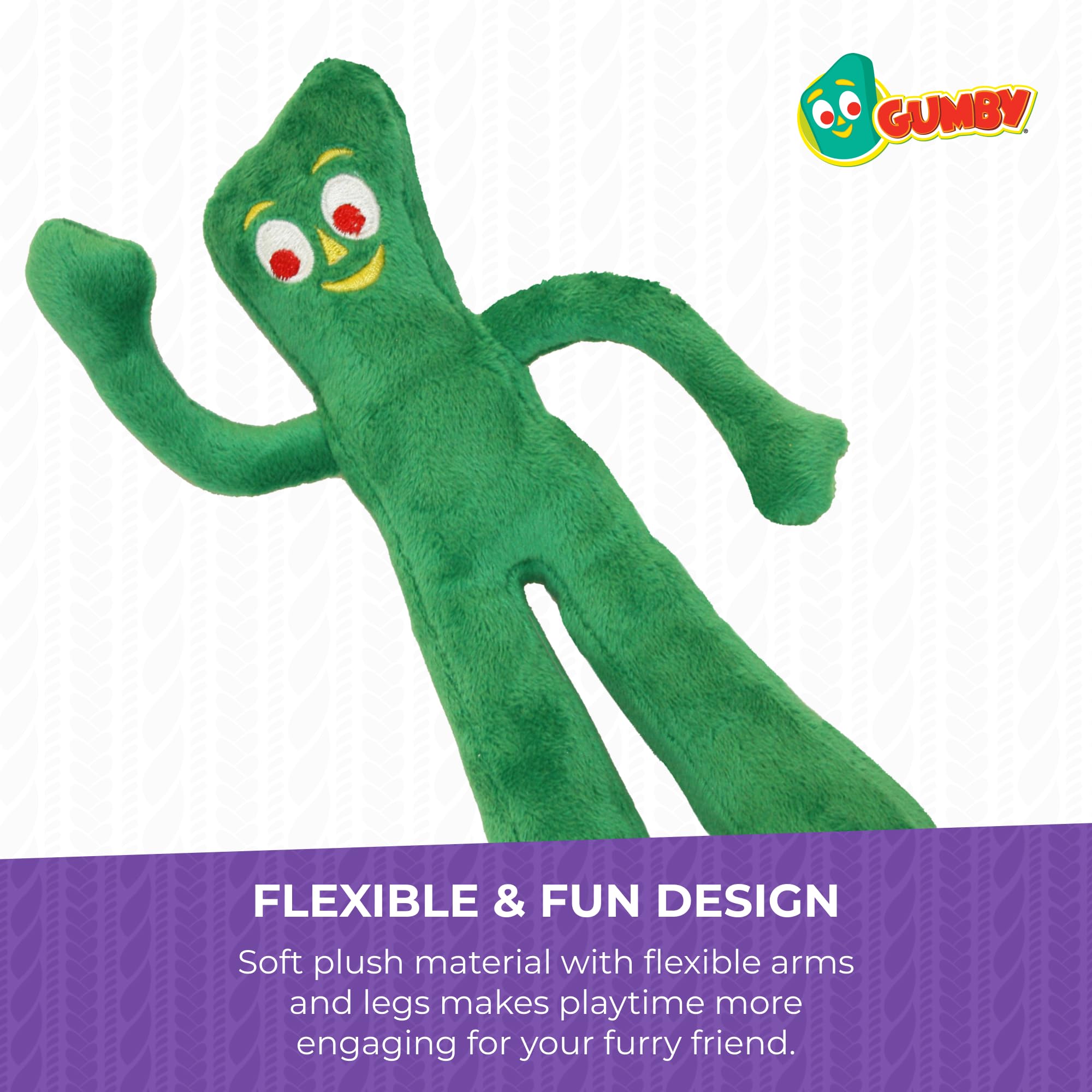 Multipet Gumby Plush Filled Dog Toy, Green, 9 inch (Pack of 1)