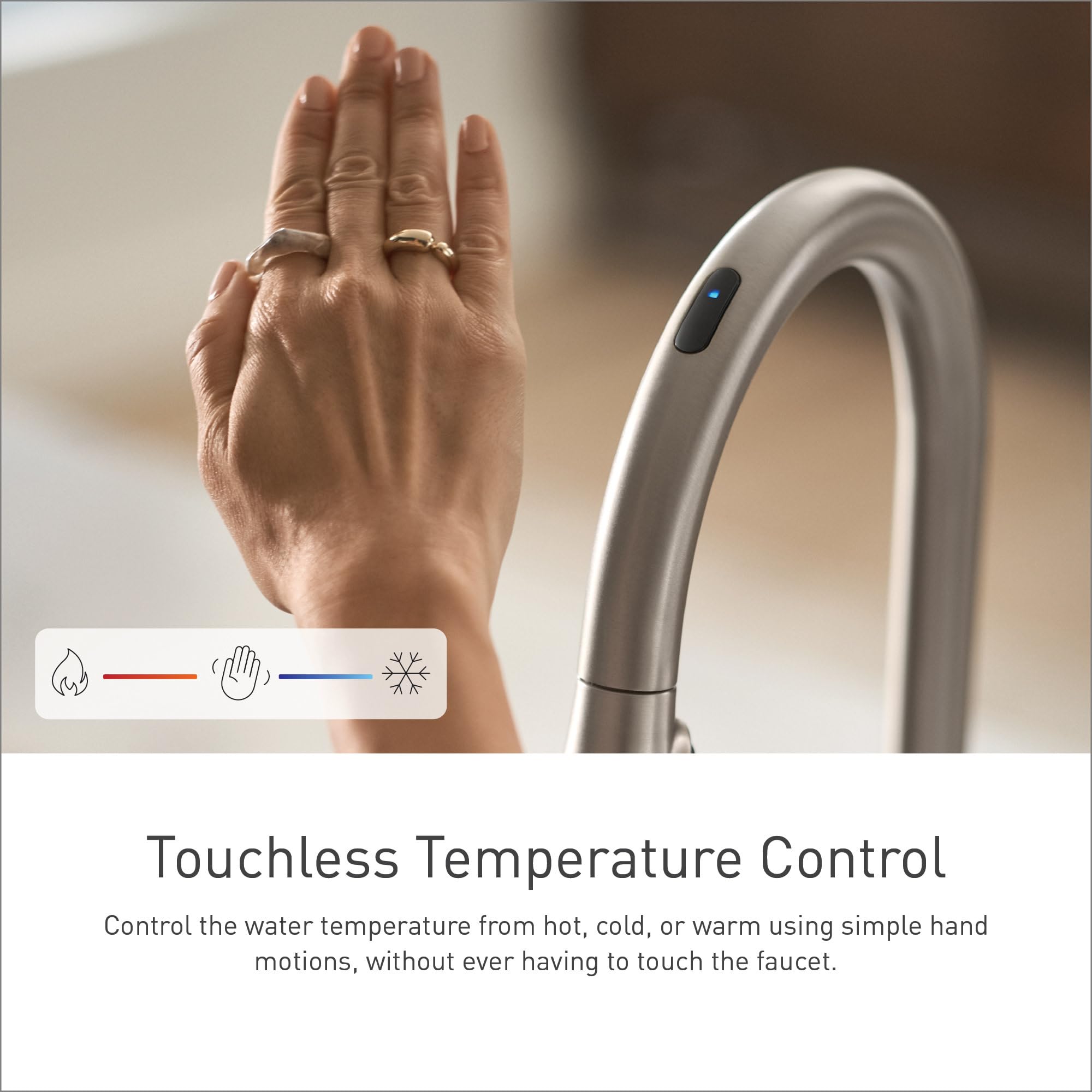 Moen Sinema Spot Resist Stainless Smart Faucet Touchless Pull-Down Sprayer Kitchen Faucet with Voice and Motion Control, S7235EV2SRS