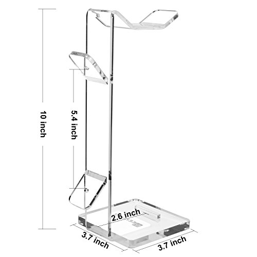 GeekDigg Headphone Stand Gaming Headset Holder For Desk Cable Organizer & Cellphone Stand for All Headphones Size headphone Holder Set for Gaming PC Accessories Gaming Station Transparent