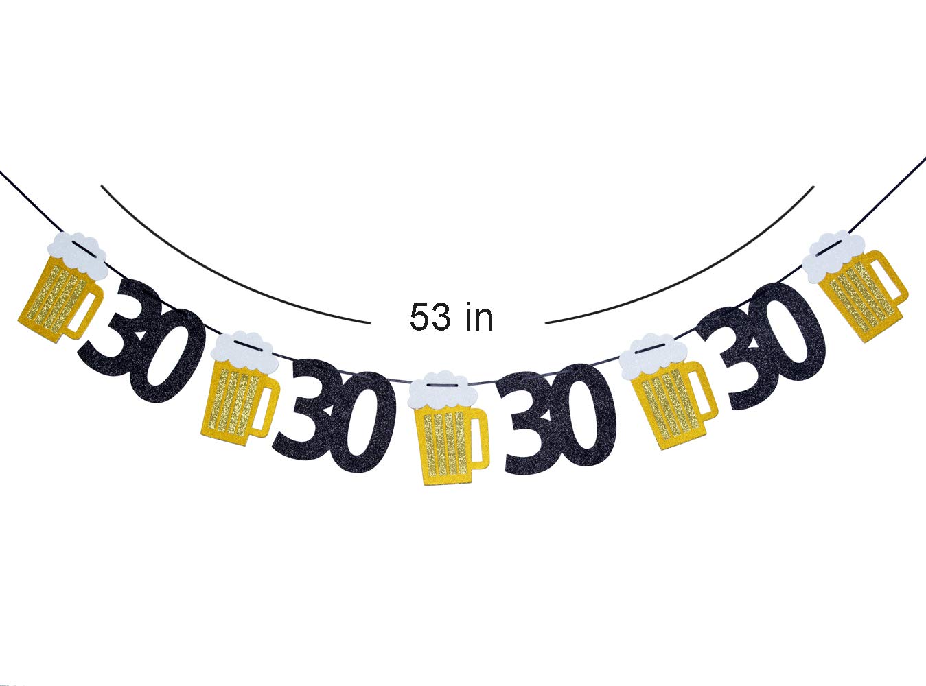 Beer birthday Glitter Banner, Beer Garland - Cheers to 30 Years Banner, 30th Birthday Banner - 30th birthday Decor