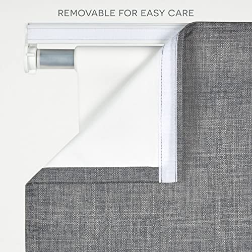 Exclusive Home Esme Total Blackout Roman Shade, 34"x64", Slate Blue
