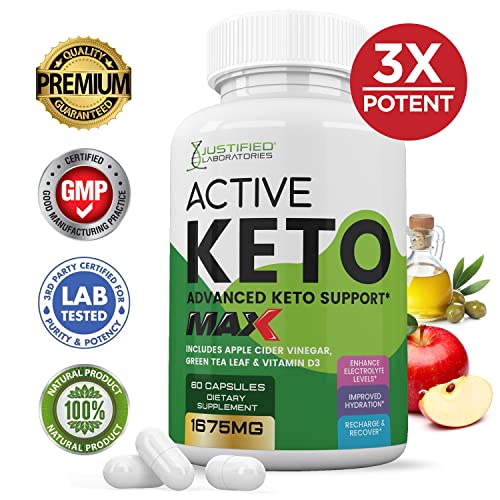 Justified Laboratories (10 Pack) Active Keto ACV Max Pills 1675 MG Formulated with Apple Cider Vinegar Keto Support Blend 600 Capsules