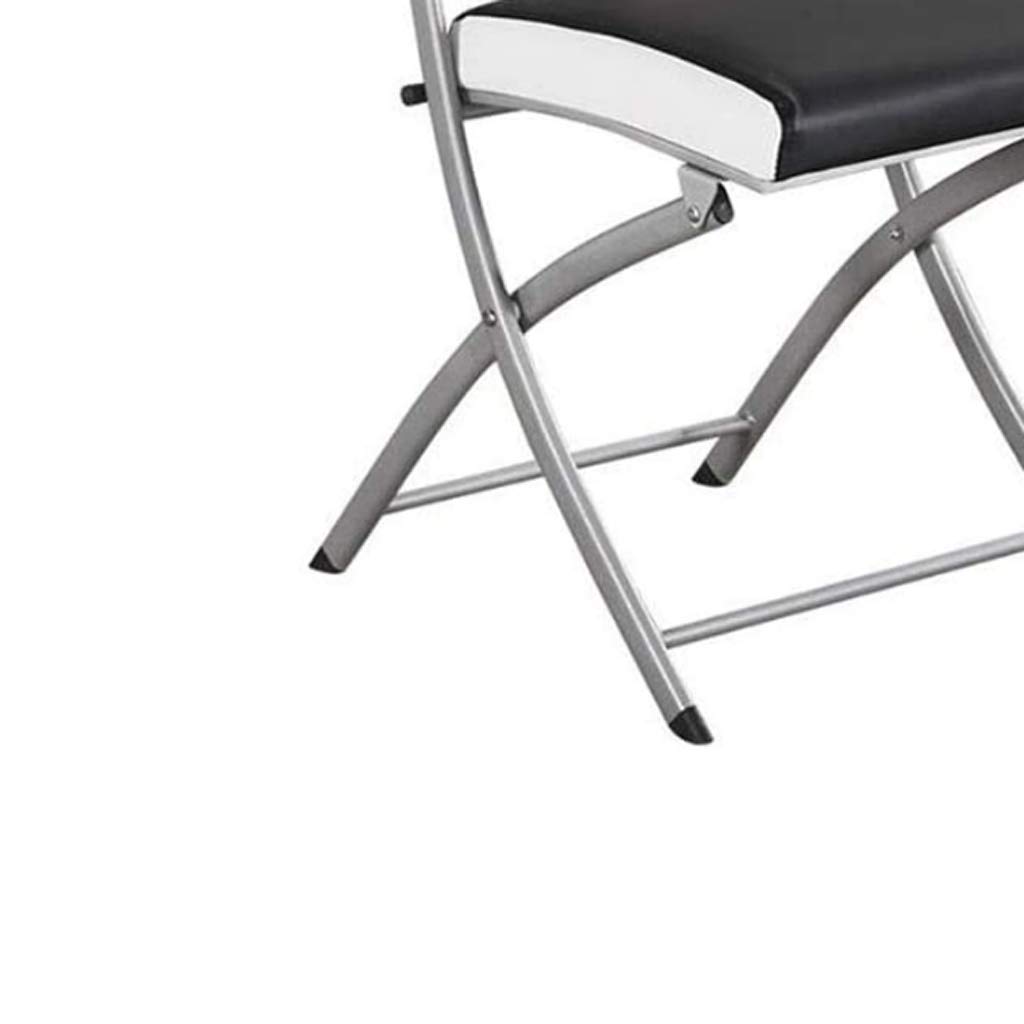 VejiA Metal Folding Chair, Office Chair Metal PU Soft Bag Seat Conference Dining Chair Home