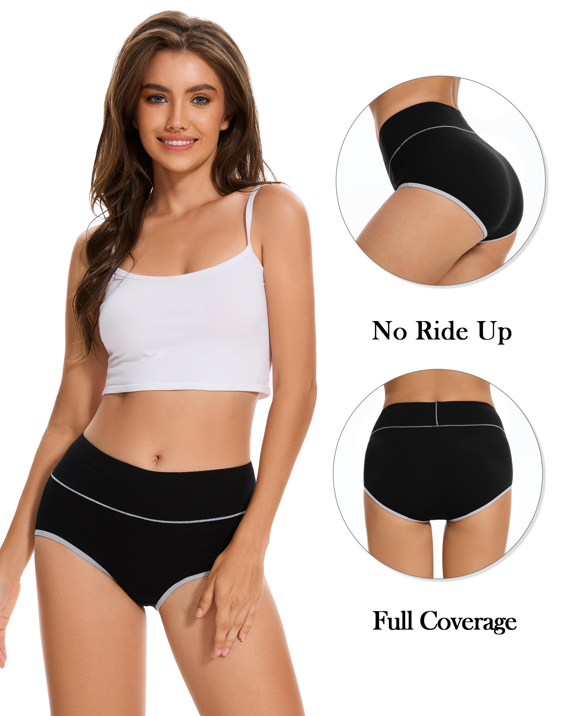Migbean Cotton Panties for Women Pack Cotton Underwear Women Pack Plus Size Womens Underwear Cotton Briefs 2/5