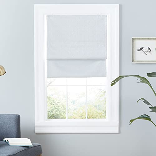 Exclusive Home Esme Total Blackout Roman Shade, 31"x64", White