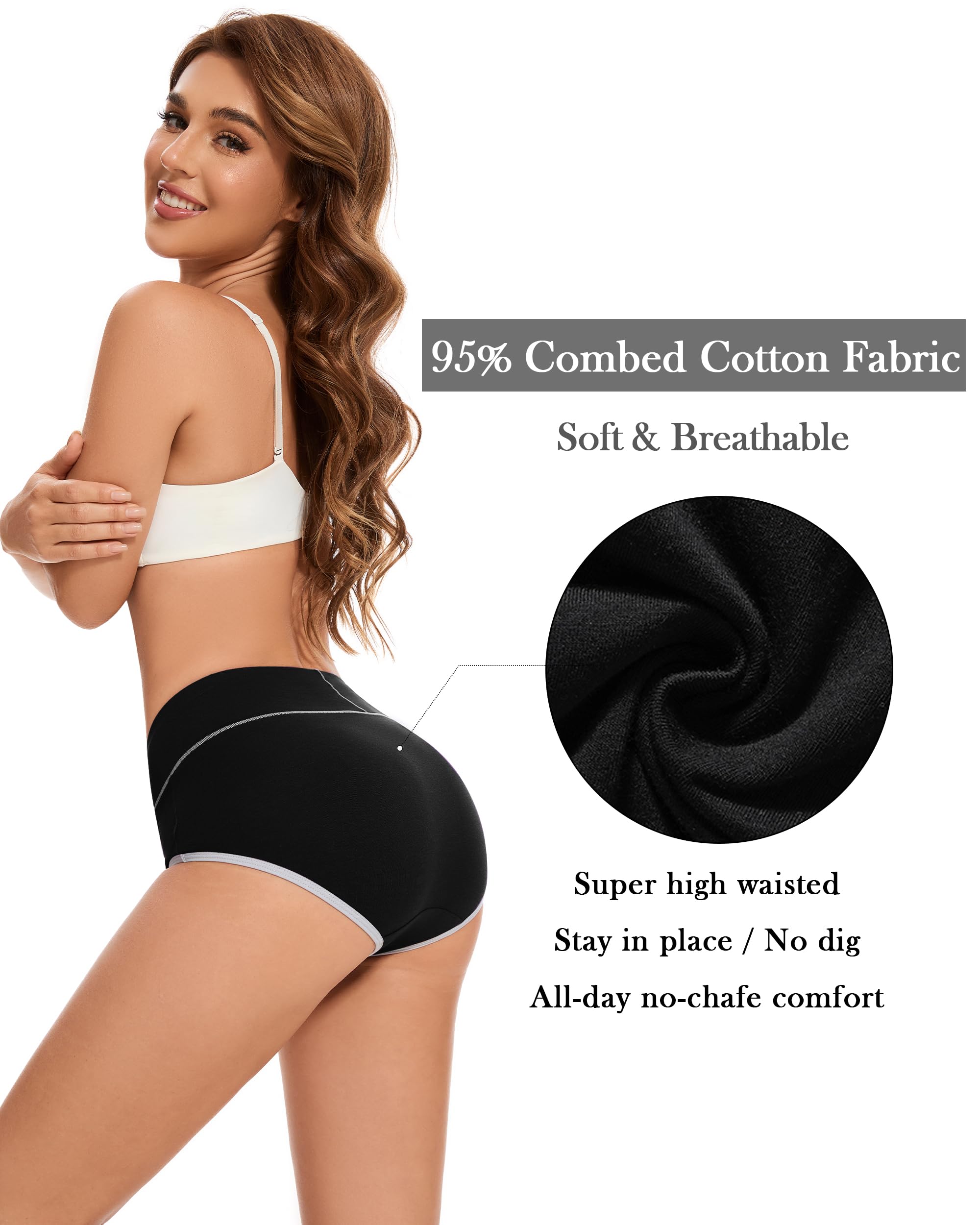 Migbean Cotton Panties for Women Pack Cotton Underwear Women Pack Plus Size Womens Underwear Cotton Briefs 2/5