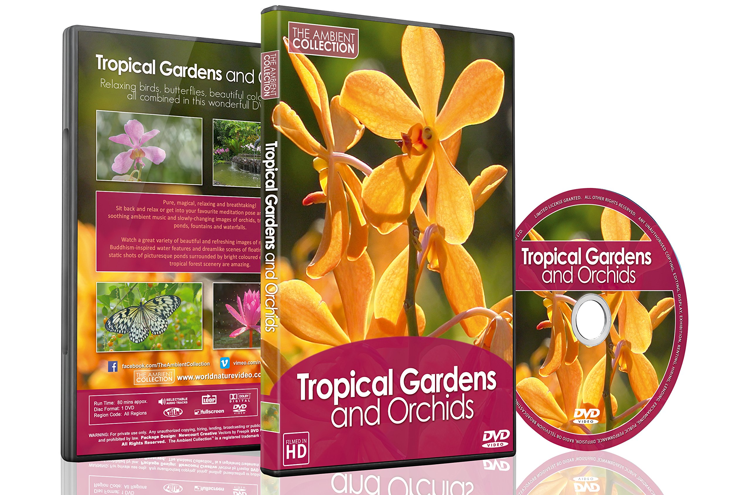 Nature DVD -Tropical Gardens and Orchids and Butterflies - with Music and Nature Sounds 2016