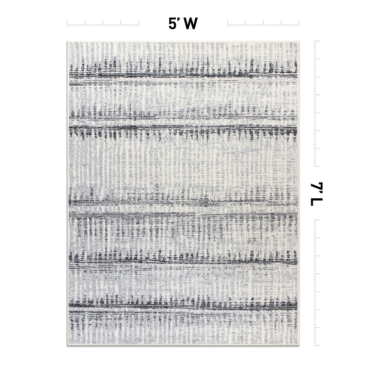 Rugshop Contemporary Bohemian Soft Area Rug 5' x 7' Gray