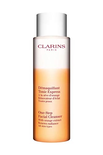 Clarins One-Step Facial Cleanser With Orange Extract | 2-In-1 Cleanser and Exfoliator | Restores Radiance | No Rinsing Necessary | All Skin Types | 6.8 Ounces