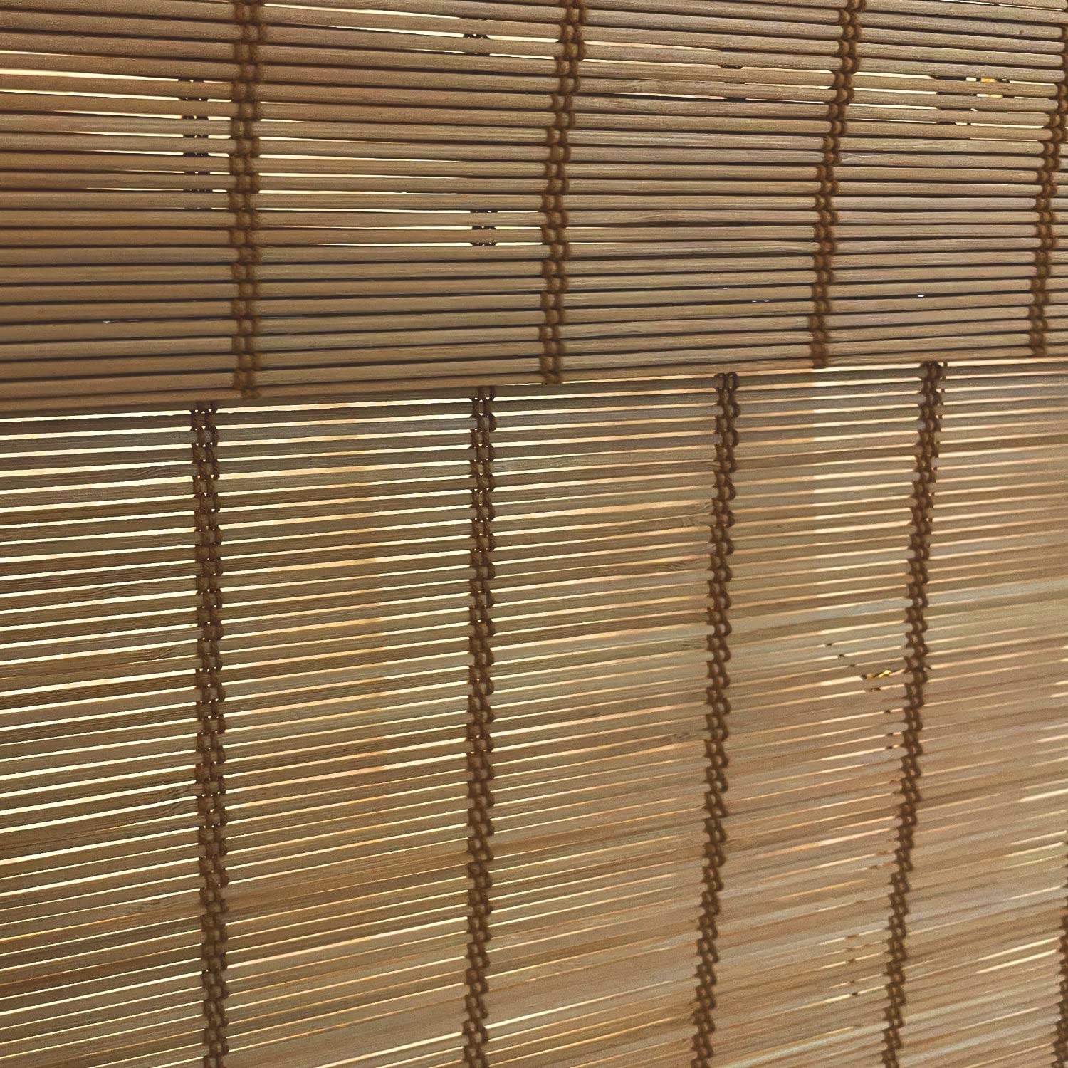 MOOD Custom Bamboo Shades | Modern | Cordless Bamboo Roman Shades for Windows and Doors (Natural Woven) | Modern Camel (Sheer) | Custom Size