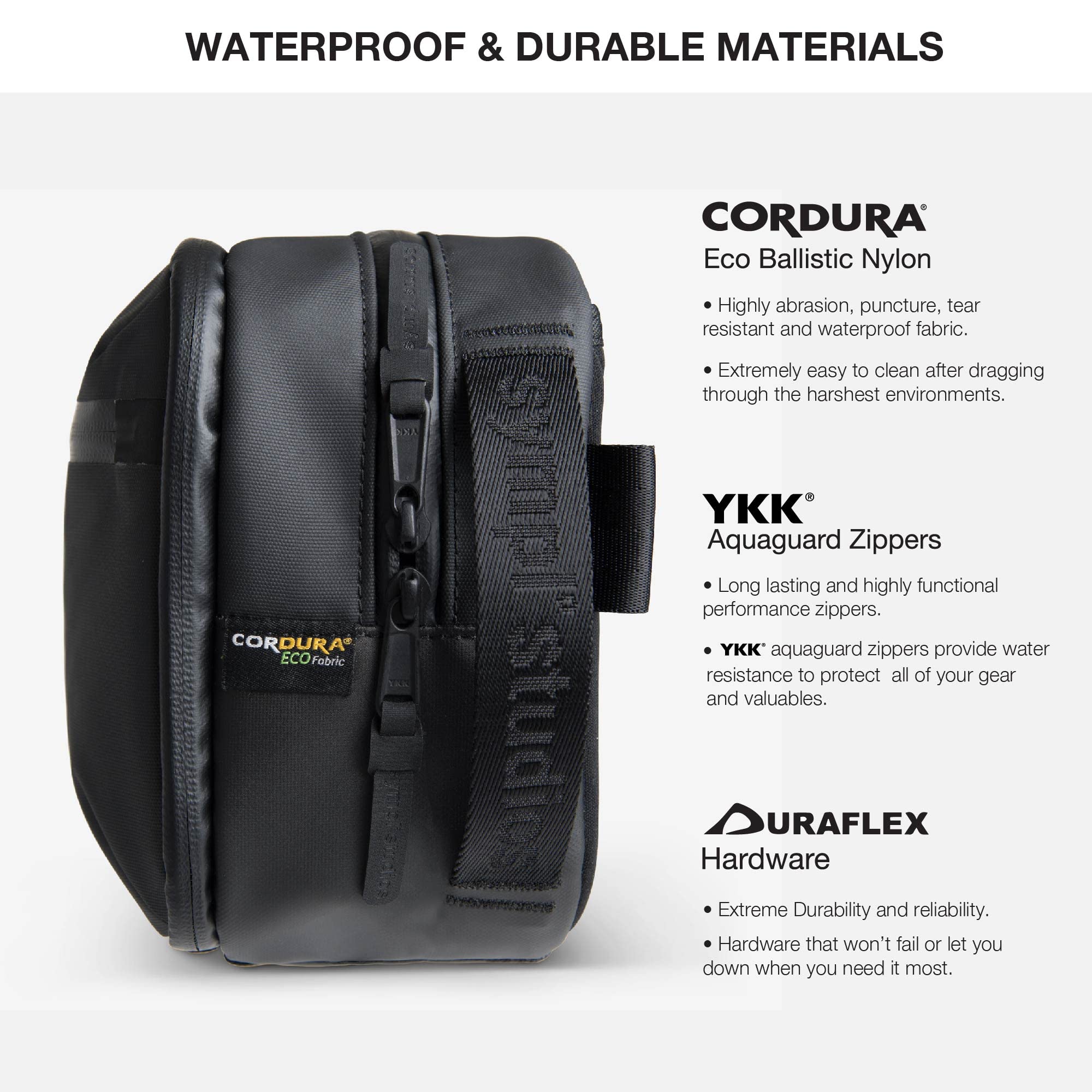 SYMPL 5L Waterproof Small Black Sling Crossbody Adjustable Shoulder Bag for Men Women, Eco-Friendly Multipurpose use as Toiletry, Dopp Kit, Everyday Pack for Hiking,Travel,Camera Gear, Fits iPad 10"