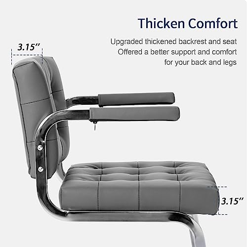 Okeysen Conference Room Chairs Set of 6, 6 Pack Office Guest Chairs & Reception Chairs, Waiting Room Chairs with Sled Base, Modern Leather Office Desk Chair no Wheels.