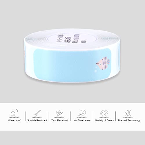 mewmewcat Thermal Printing Label Paper,Thermal Printing Label Paper Barcode Price Size Name Blank Labels Waterproof Tear Resistant 14 * 40mm 160pcs/roll for Home Organizer Supermarket Store Catering
