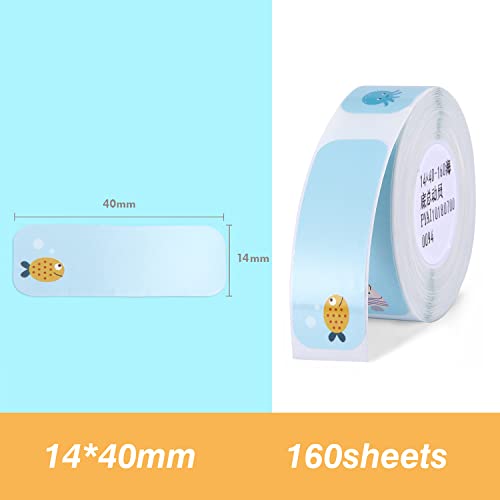 mewmewcat Thermal Printing Label Paper,Thermal Printing Label Paper Barcode Price Size Name Blank Labels Waterproof Tear Resistant 14 * 40mm 160pcs/roll for Home Organizer Supermarket Store Catering