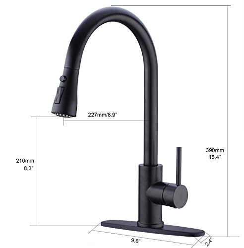 Delle Rosa Kitchen Faucet, Brushed Nickel, Single Handle, Pull-Down, 3-Way Spray Setting, Easy Installation, Lead-Free