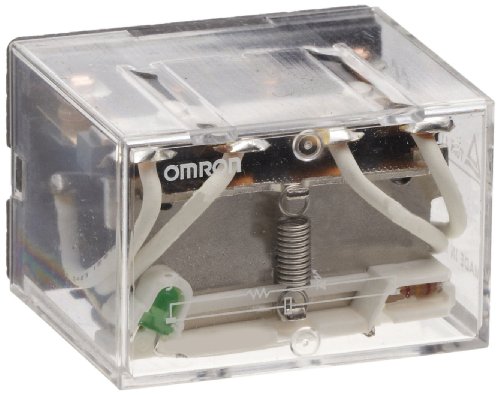 Omron LY2N-DC24 General Purpose Relay, LED Indicator Type, Plug-In/Solder Terminal, Standard Bracket Mounting, Single Contact, Double Pole Double Throw Contacts, 36.9 mA Rated Load Current, 24 VDC Rated Load Voltage