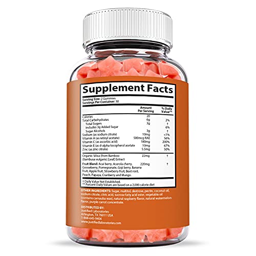 Superfruit Gummies 448MG Contain Essential Daily Nutrients Collagen Alternative Supports Healthy Hair Skin Nails Chewable Vitamins for Women Men 60 Gummys
