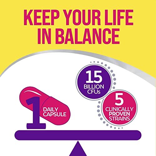Probiotic with Strains to Support Digestive, Immune & Vaginal Health*, Culturelle Women’s Healthy Balance Probiotic, Gluten Dairy & Soy Free, 30 Count