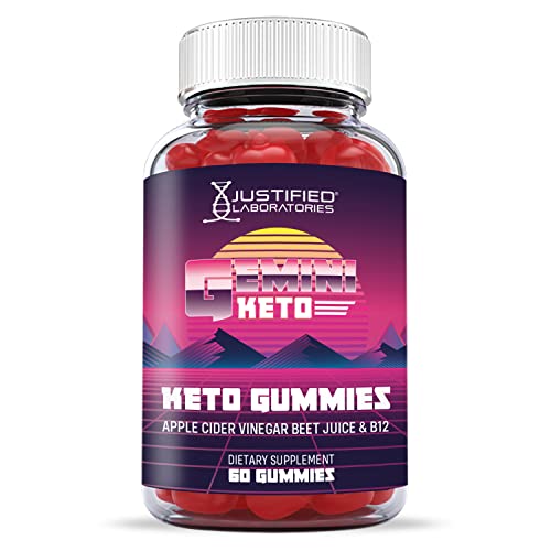 Justified Laboratories (3 Pack) Gemini Keto Gummies 1000MG ACV with Pomegranate Juice Beet Root B12 180 Gummys
