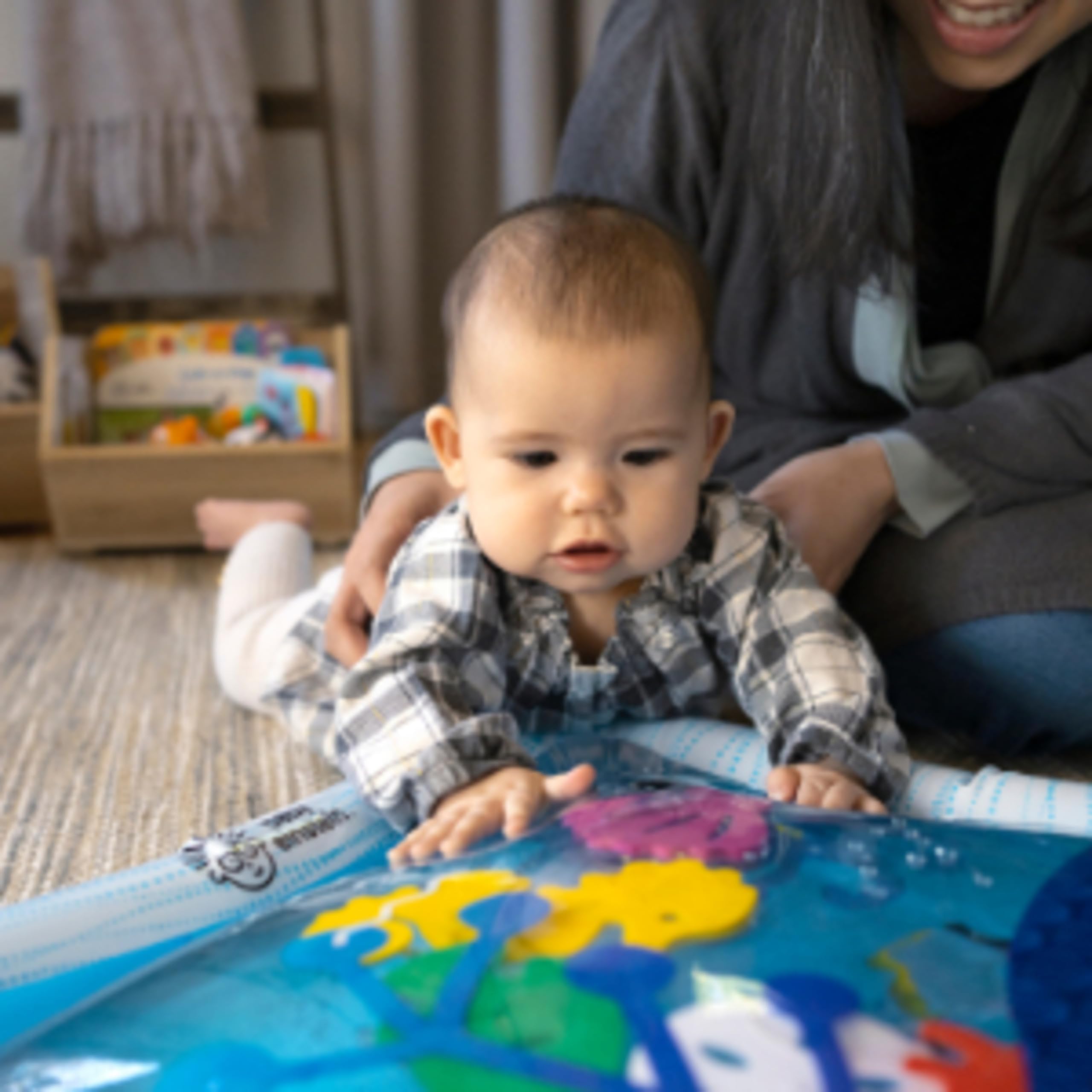 Baby Einstein Octopus Water Play Mat - Safety Fill Line, Tummy Time Activity & Sensory-Toy for Babies Newborn and up, Blue