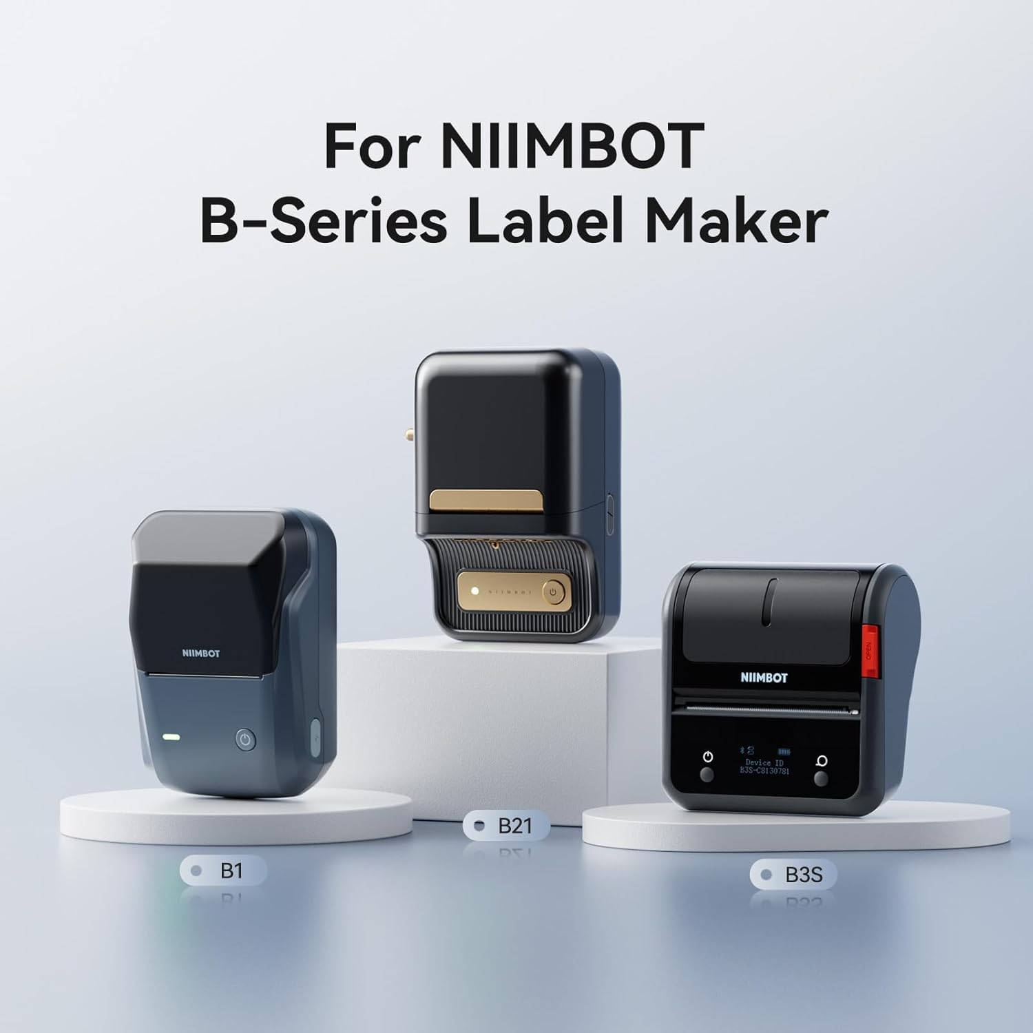 NIIMBOT B1 Label Tape B21 Transparent Labeling Tape 1.2" X 1.2" (31x31mm) Thermal Label Print Paper NIIMBOT Labels for Candles/Gifts/Mailing/Logo/Jars/Bottles Tag, 210 Labels/Roll, Clear