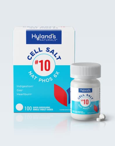 Hyland's Natural Relief of Joint Pain, Gas, and Indigestion, Naturals #10 Cell Salt Natrum Phosphoricum 6X Tablets, 100 Count