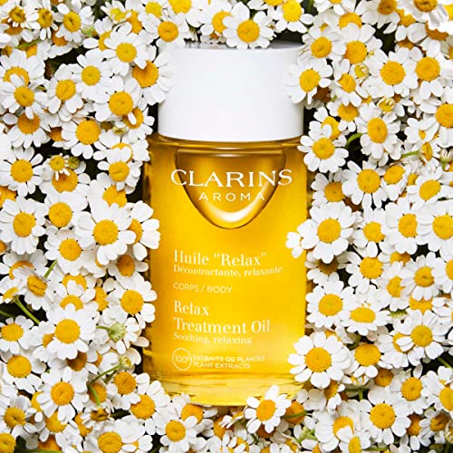 Clarins Relax Body Treatment Oil | Relaxes, Moisturizes and Soothes Aching Muscles | Relieves Stress and Fatigue | Nourished & Comfortable Skin After The First Use* | Natural 100% Plant Extracts