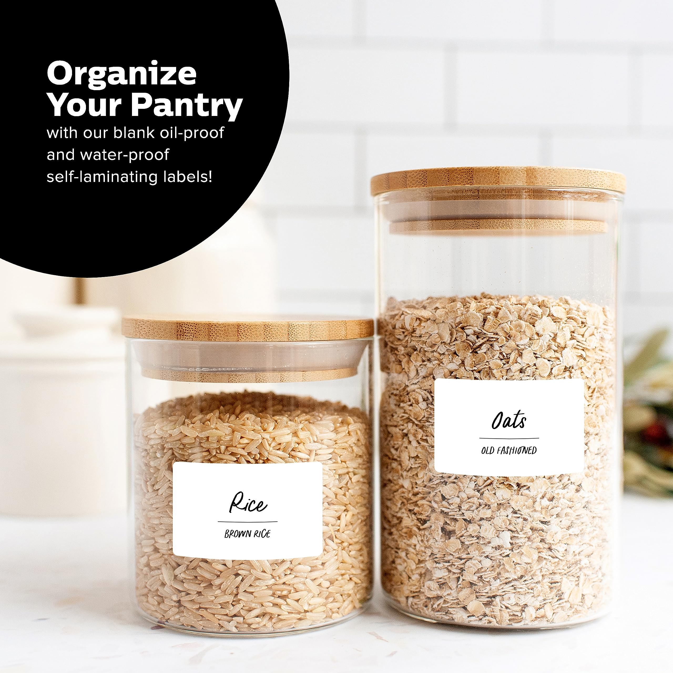 ThreeKin Waterproof Labels for Bottles & Containers - 80 Custom Stickers | All-Purpose & Personalizable | Dishwasher, Freezer & Microwave Safe | BPA-Free | USA-Owned (Blank)