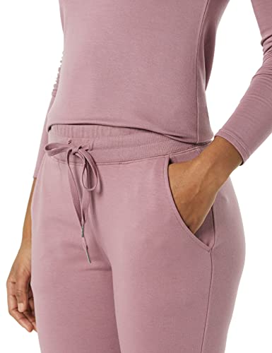 Daily Ritual Women's Terry Cotton and Modal Drawstring Jogger Pant, Dusty Lilac, Large
