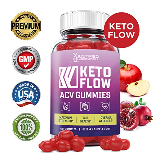 Justified Laboratories (3 Pack) Keto Flow ACV Gummies 1000MG with Pomegranate Juice Beet Root B12 180 Gummys
