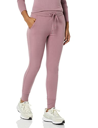 Daily Ritual Women's Terry Cotton and Modal Drawstring Jogger Pant, Dusty Lilac, Large