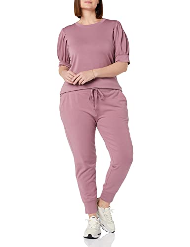 Daily Ritual Women's Terry Cotton and Modal Drawstring Jogger Pant, Dusty Lilac, Large