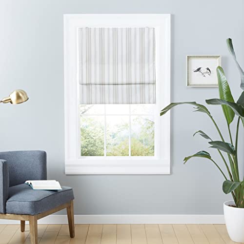 Exclusive Home Ricardo Total Blackout Roman Shade, 27"x64", Natural