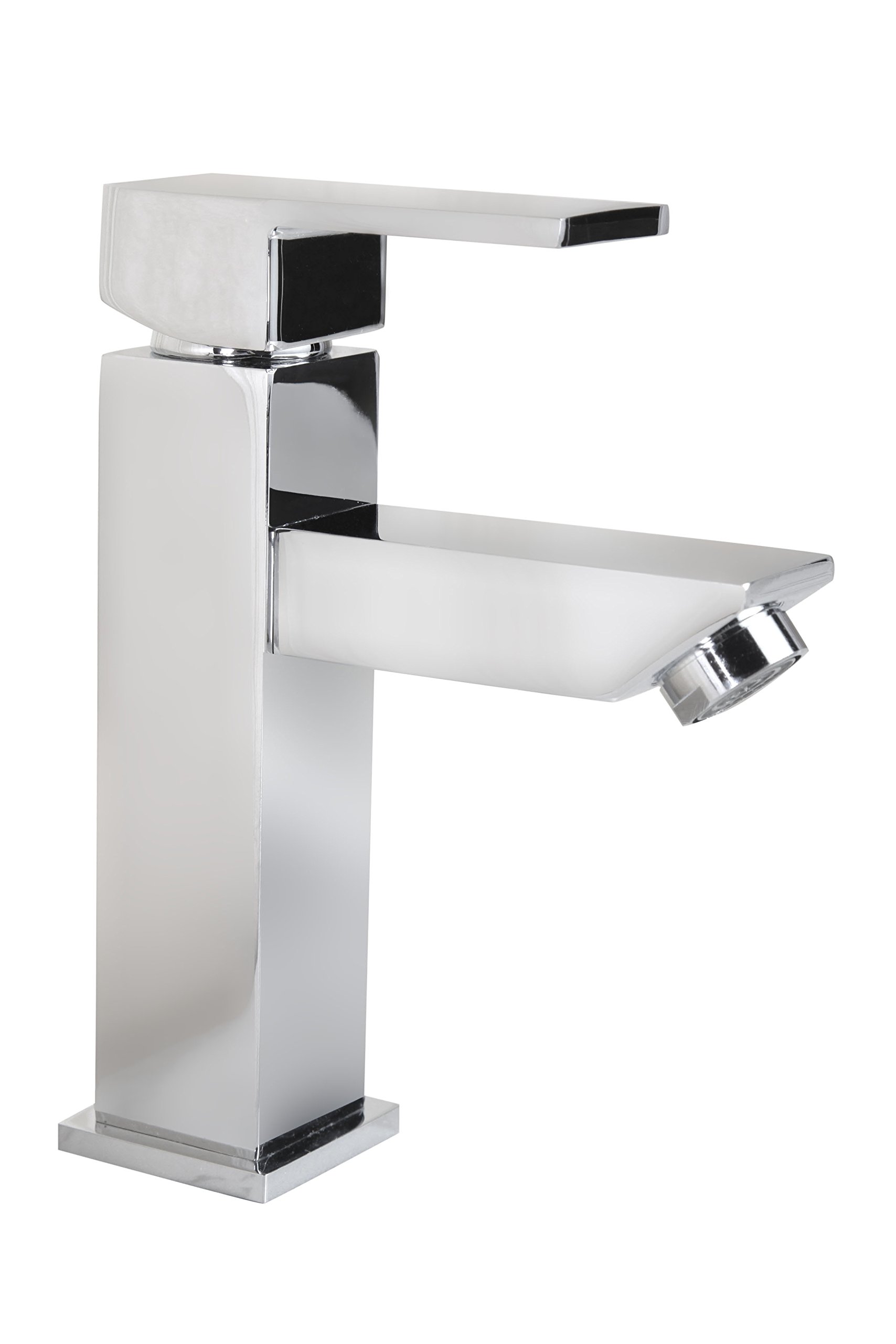Single Handle Faucet for Bathroom Vanity - Made with Brass - Stain Resistant - Modern and Elegant Single Hole Bathroom Faucet Design - Chrome Finish - Grace Model by Flairwood Decor