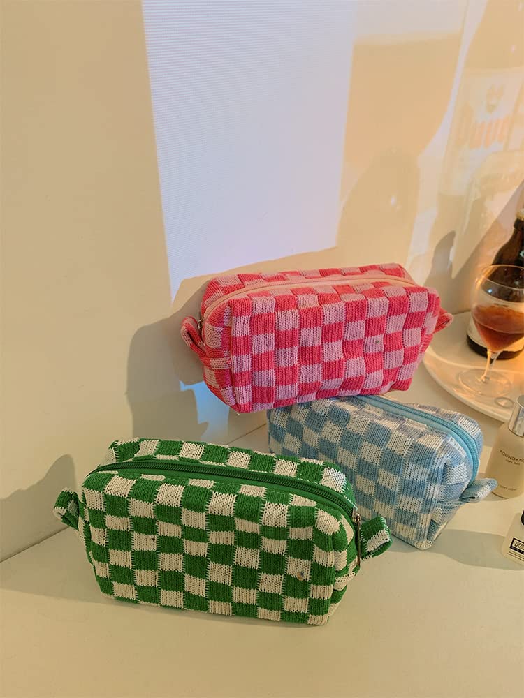 Small Cosmetic Bag Cute Makeup Bag Y2k Accessories Aesthetic Make Up Bag Y2k Purse Cosmetic Bag for Purse (Brown)