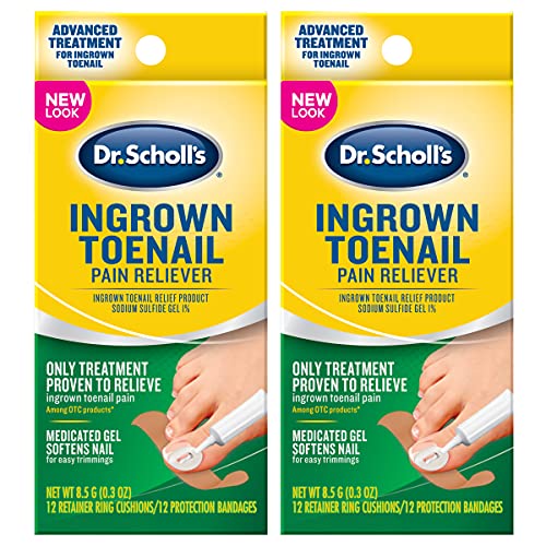 Dr. Scholl's Ingrown Toenail Pain Reliever, 1 kit, (w/ Gel, 12 retainer rings & 12 protection bandages) (Pack of 2)