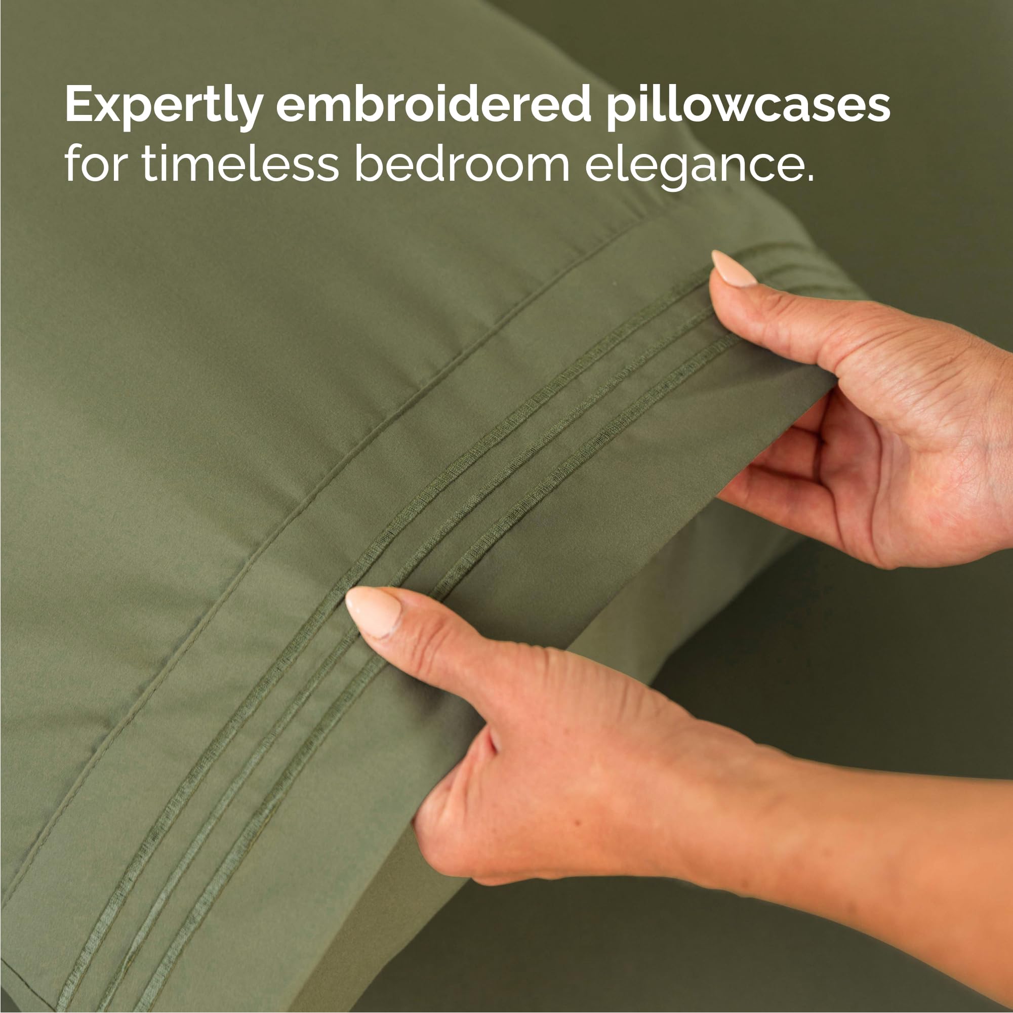 Queen Size 4 Piece Sheet Set - Comfy Breathable & Cooling Bed Sheets Set - Hotel Luxury Bedding for Women, Men, Kids & Teens - Deep Pockets, Easy-Fit, Super Soft & Wrinkle Free - Oeko-Tex - Sage Green