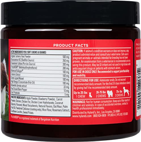 Hyland's Naturals - Dogs - Max Mobility, 90 Soft Chews, Supports Joint Health, Mobility & Flexibility, with Organic Turmeric Root, Glucosamine & Chondroitin, BBQ Chicken Flavor
