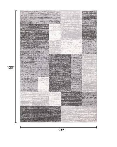 Rugshop Oslo Modern Geometric Boxes Area Rug 7'10" x 10' Gray