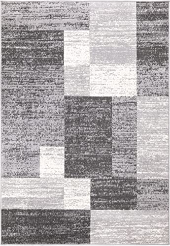 Rugshop Oslo Modern Geometric Boxes Area Rug 7'10" x 10' Gray