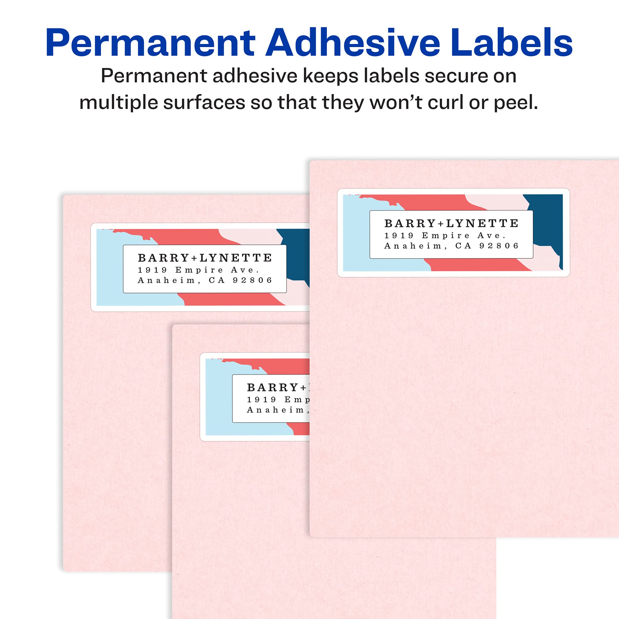 Avery Easy Peel Printable Address Labels with Sure Feed, 1" x 4", White, 500 Blank Mailing Labels (08161)
