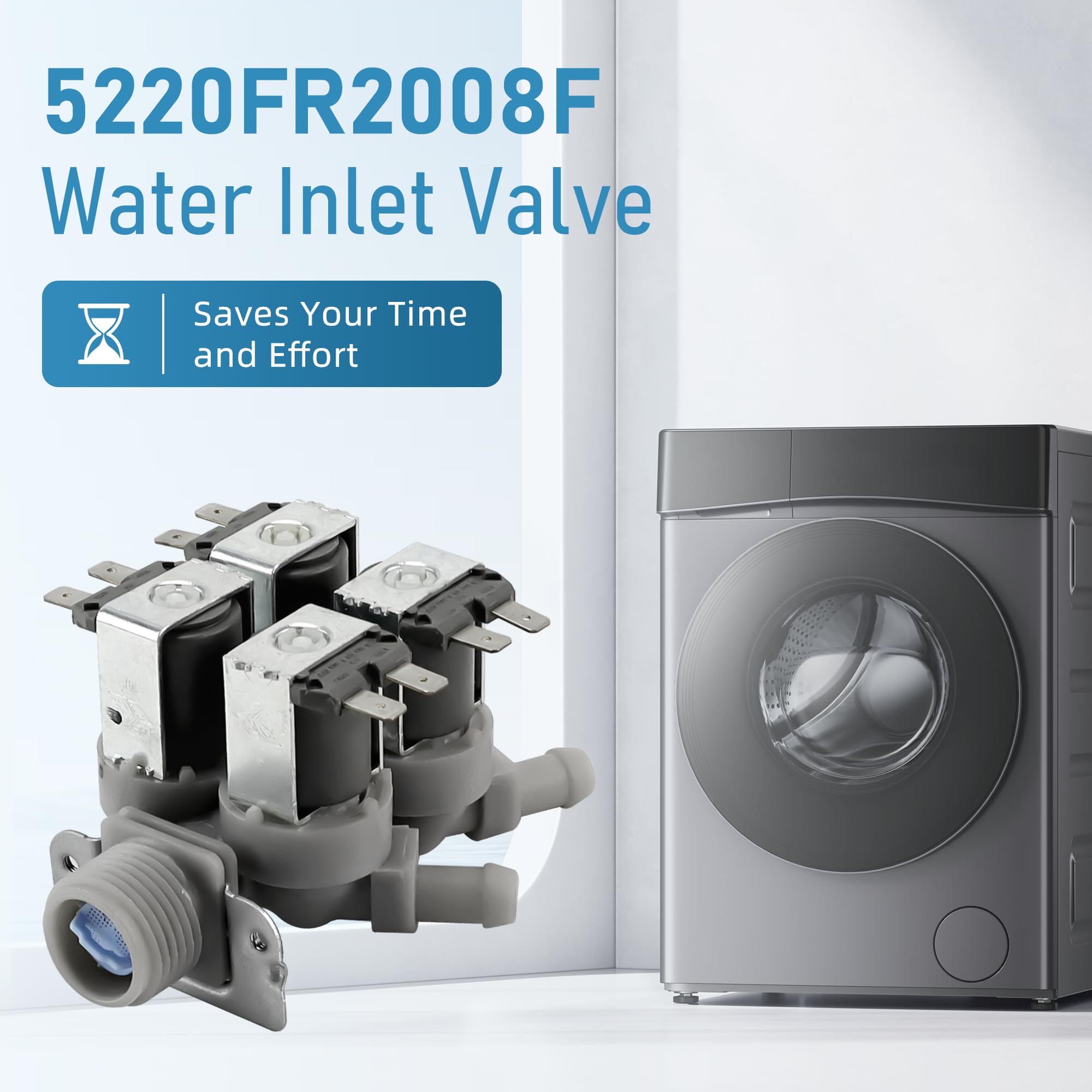 5220FR2008F Water Inlet Valve and Dispenser Valve Replacement Part Fit for kenMore&LG Washers by AMI PARTS