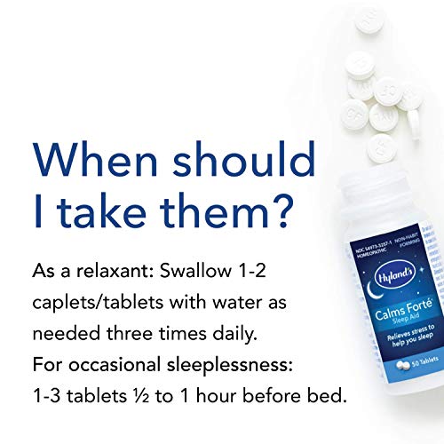 Hyland's Calms Forte' Sleep Aid Tablets, Natural Relief of Nervous Tension and Occasional Sleeplessness, 50 Count