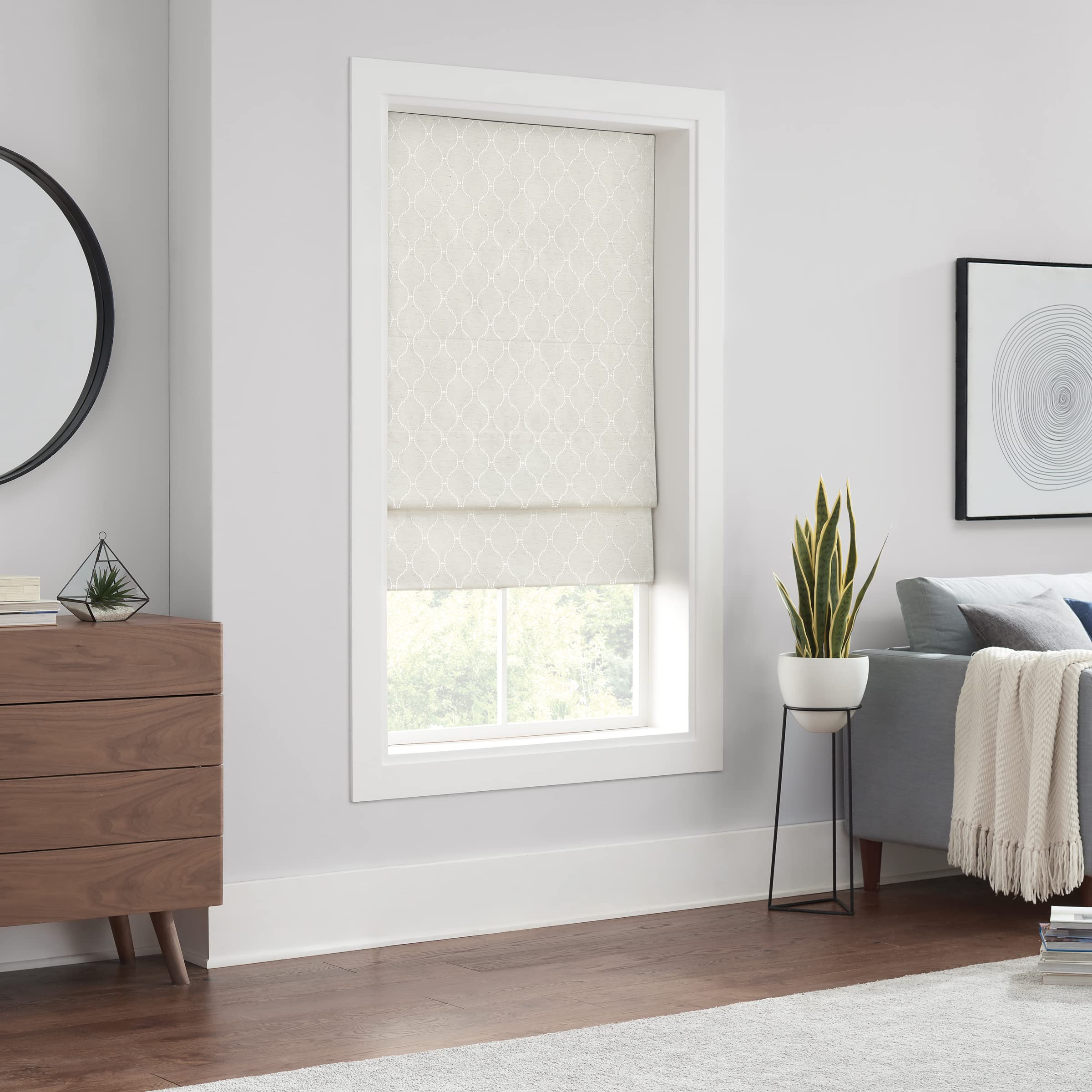 ECLIPSE Darien Insulating Blackout Cordless Lined Window Roman Shade for Living Room, 33 in x 64 in, Ivory