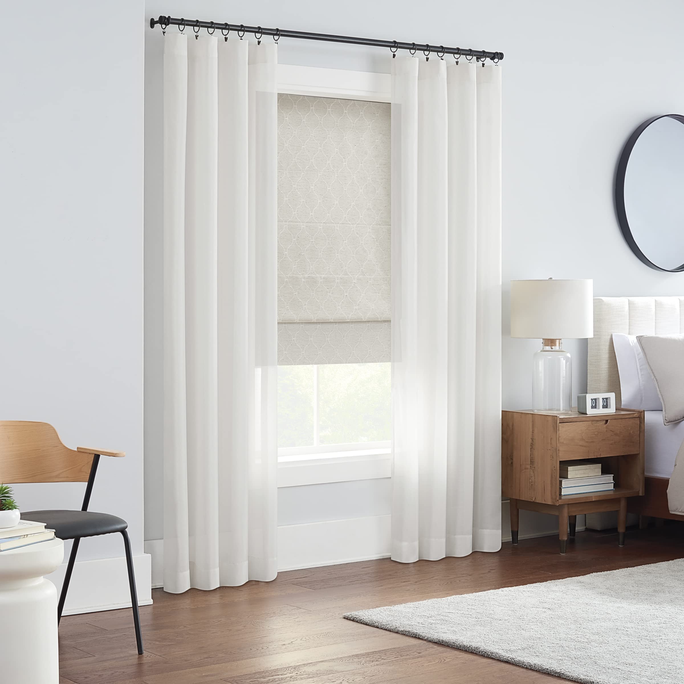 ECLIPSE Darien Insulating Blackout Cordless Lined Window Roman Shade for Living Room, 33 in x 64 in, Ivory